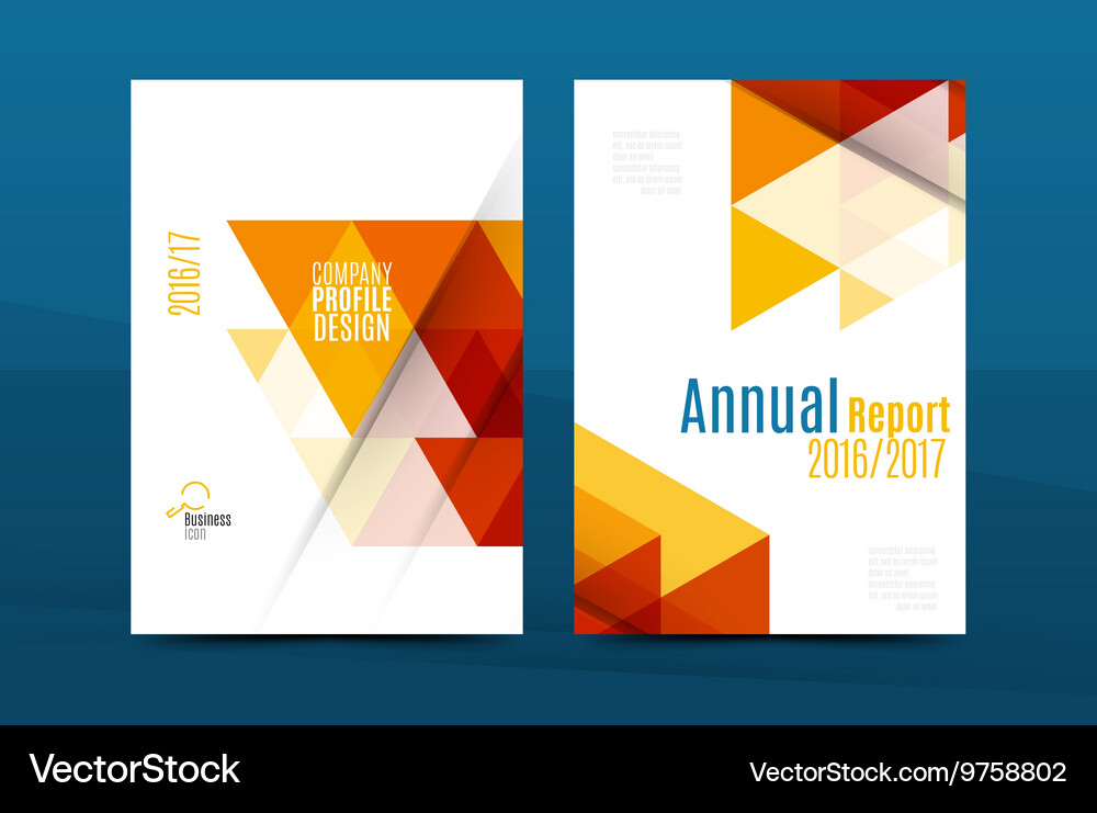 Orange annual report a4 cover brochure template Vector Image