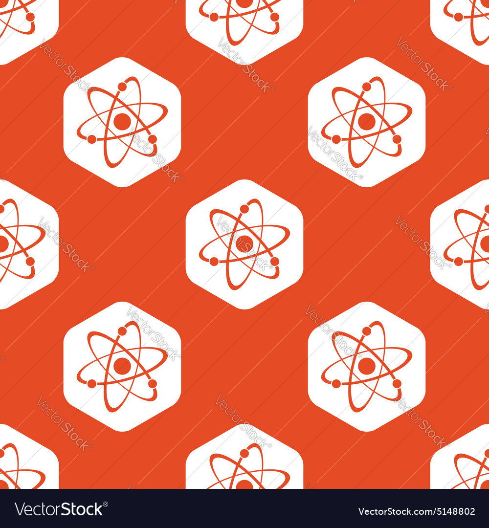 Orange hexagon atom pattern Royalty Free Vector Image
