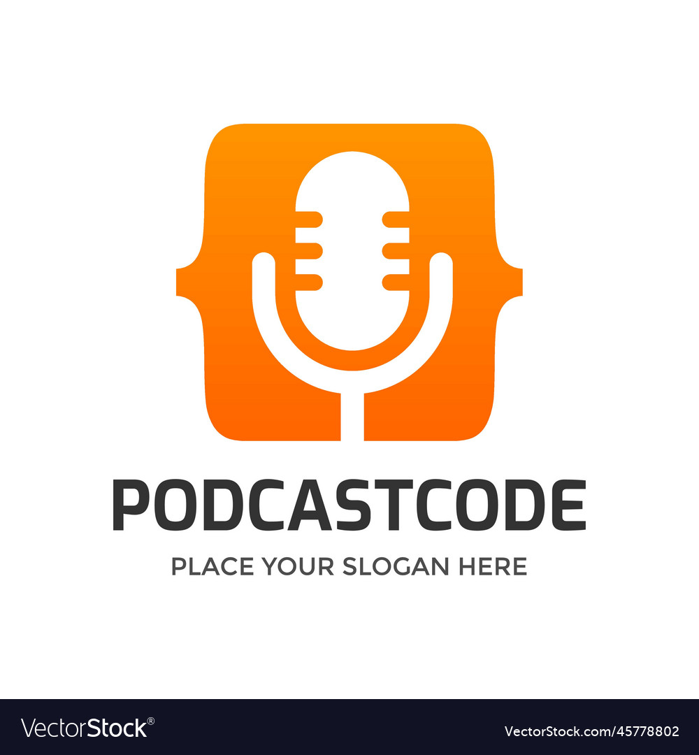 Podcast code logo Royalty Free Vector Image - VectorStock