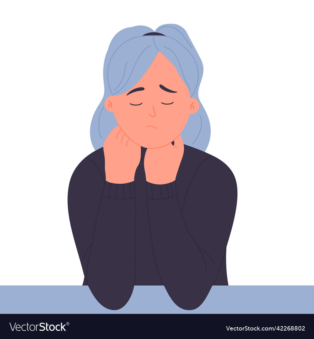 Sad disappointed young lady Royalty Free Vector Image