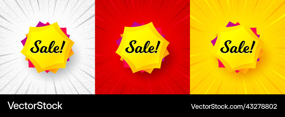 Sale sticker discount banner shape flash offer Vector Image