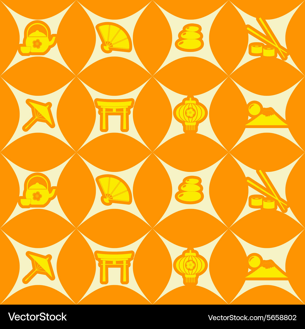 Seamless background with japanese symbols Vector Image