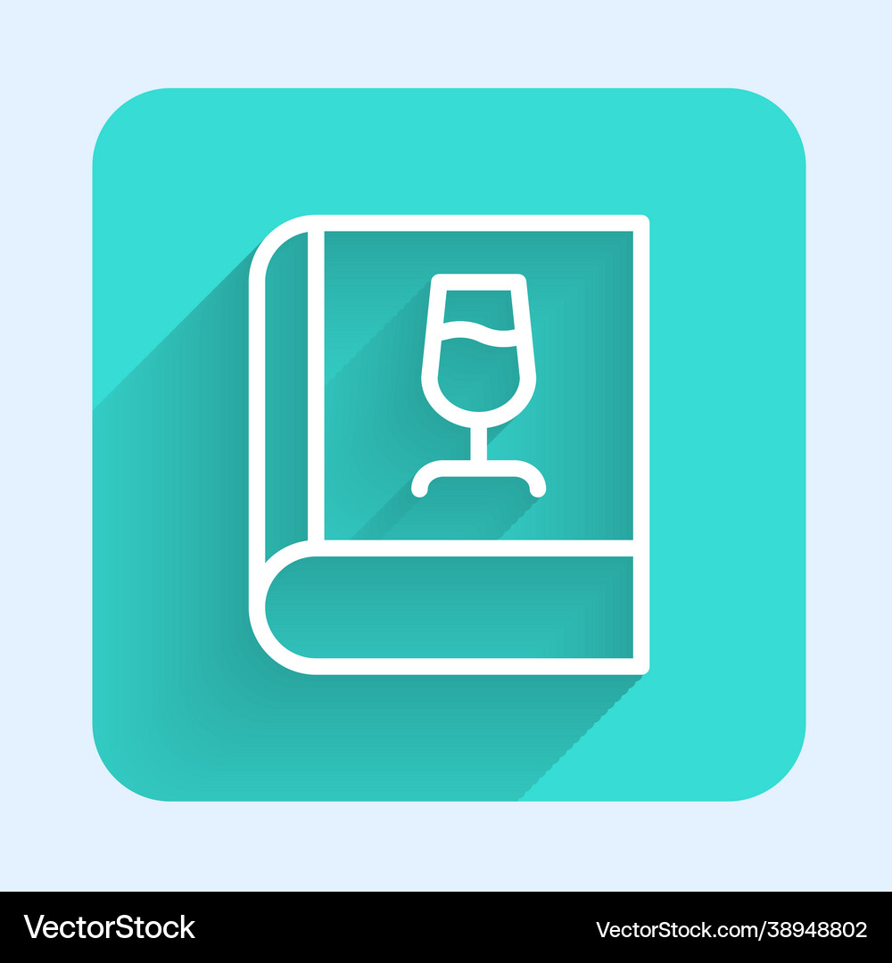 White line book about wine icon isolated with long