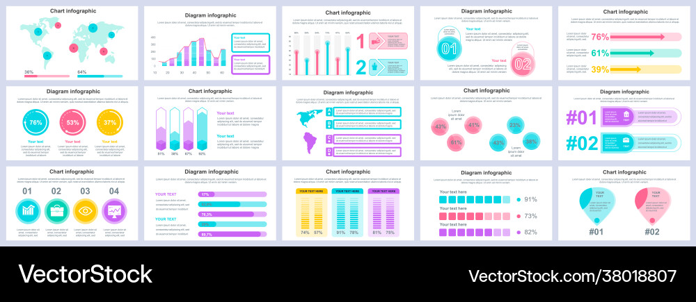 Bundle business and finance infographics Vector Image