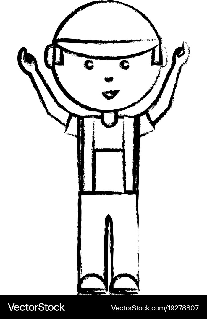 Cartoon mechanic man icon Royalty Free Vector Image