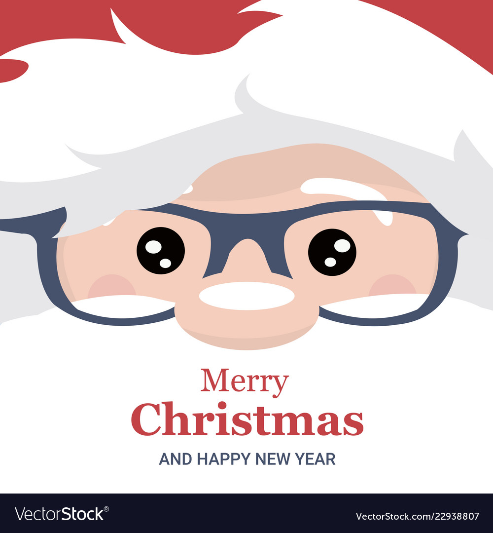 Christmas card brochure of santa claus face Vector Image