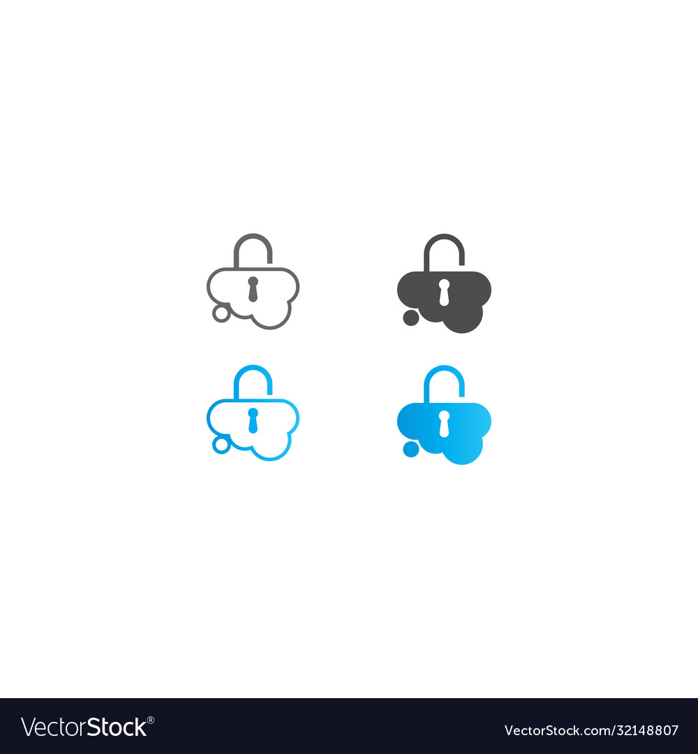 Cloud padlock logo icon design concept Royalty Free Vector Cloud padlock logo icon design concept Royalty Free Vector