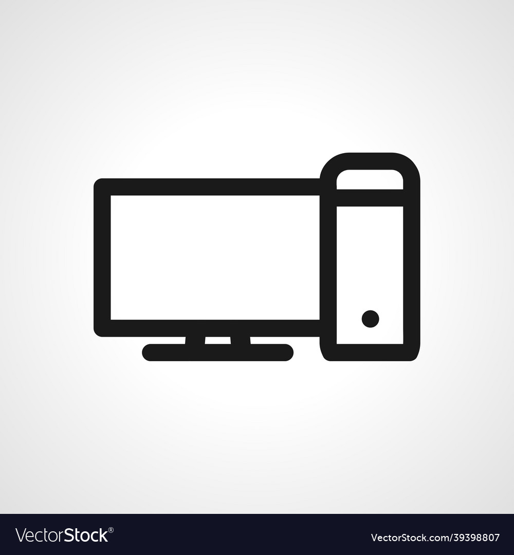 Computer icon pc line icon linear Royalty Free Vector Image