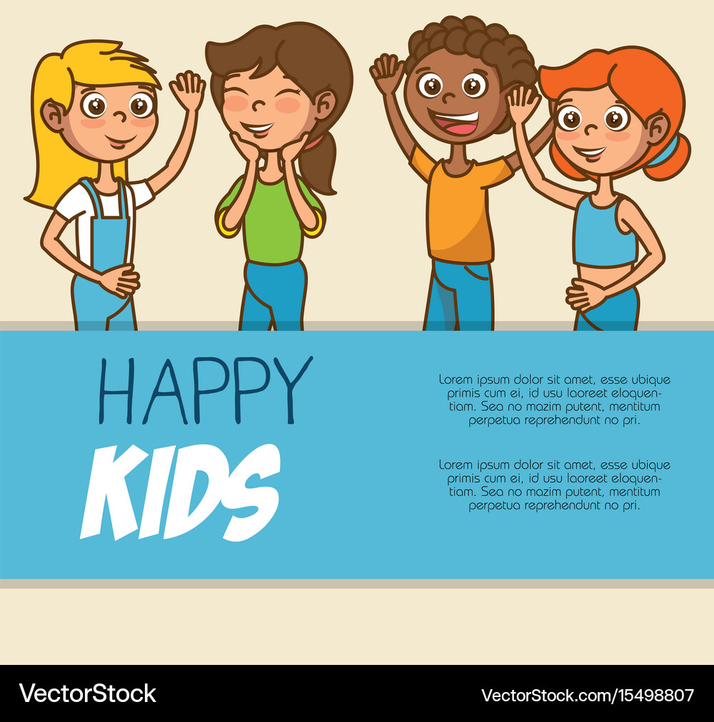 Cute colorful kids template Royalty Free Vector Image