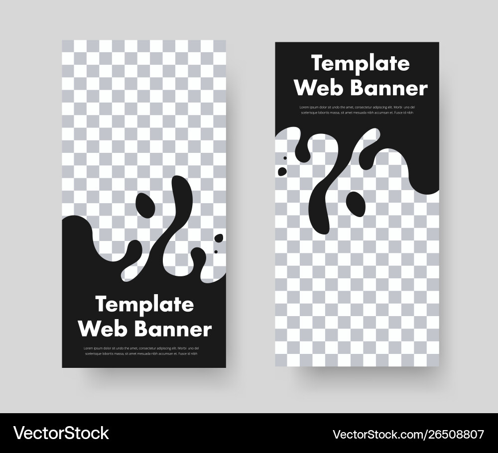 Design vertical black web banners Royalty Free Vector Image
