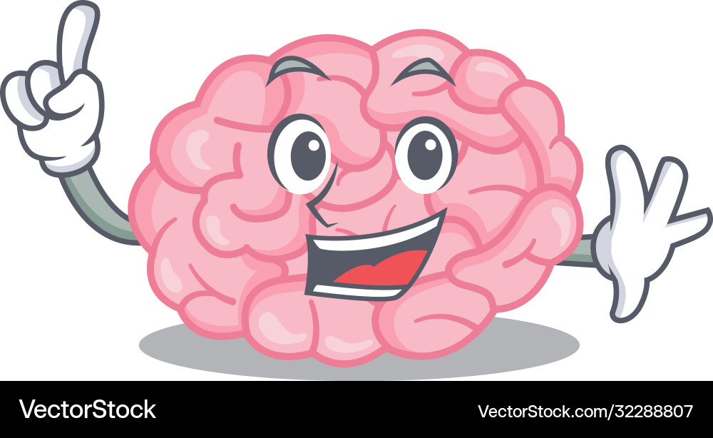 Human brain mascot character design with one Vector Image