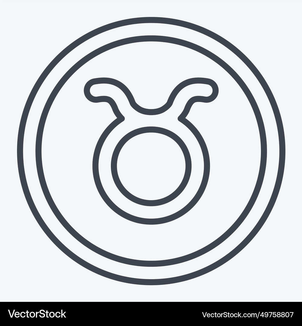 Icon taurus related to horoscope symbol line Vector Image