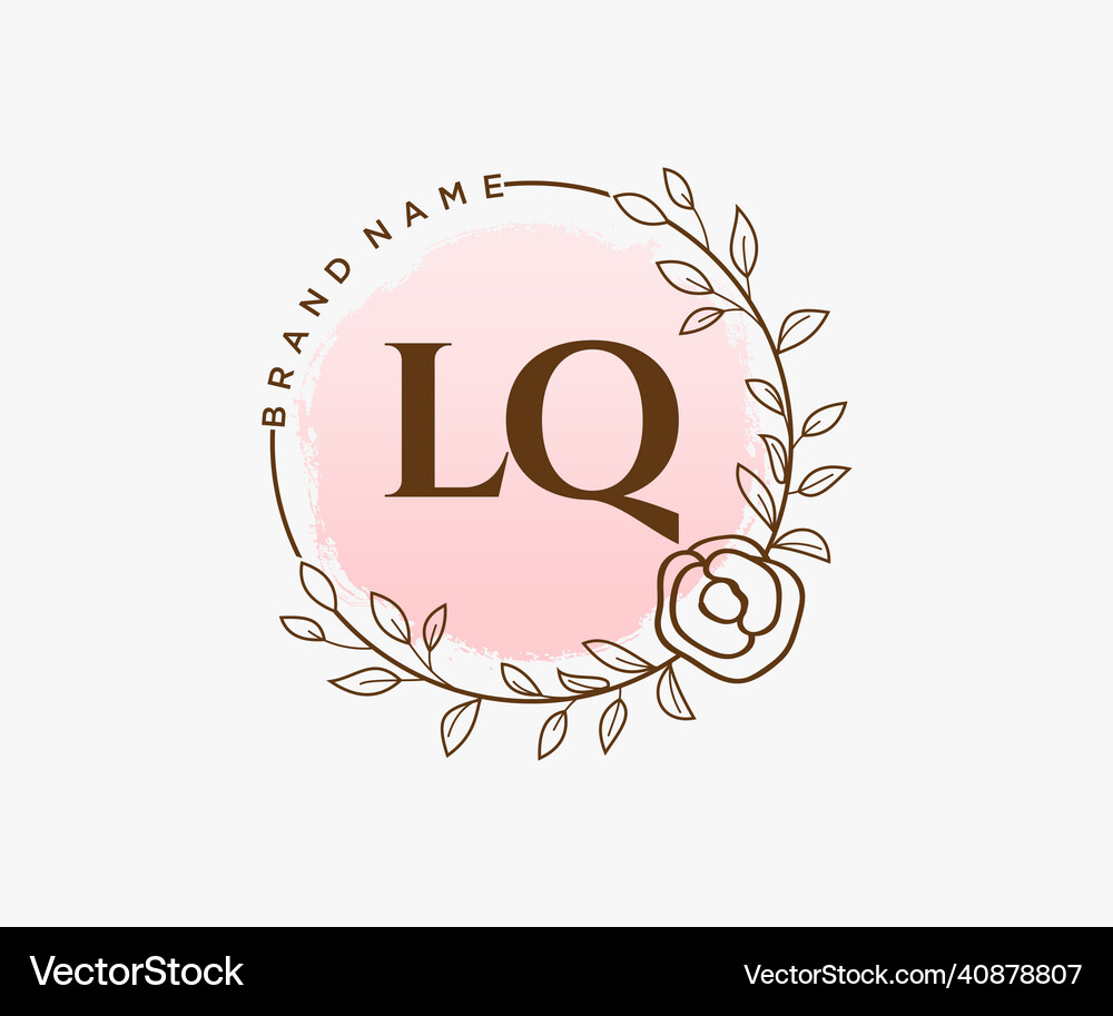 Initial lq feminine logo usable for nature salon Vector Image