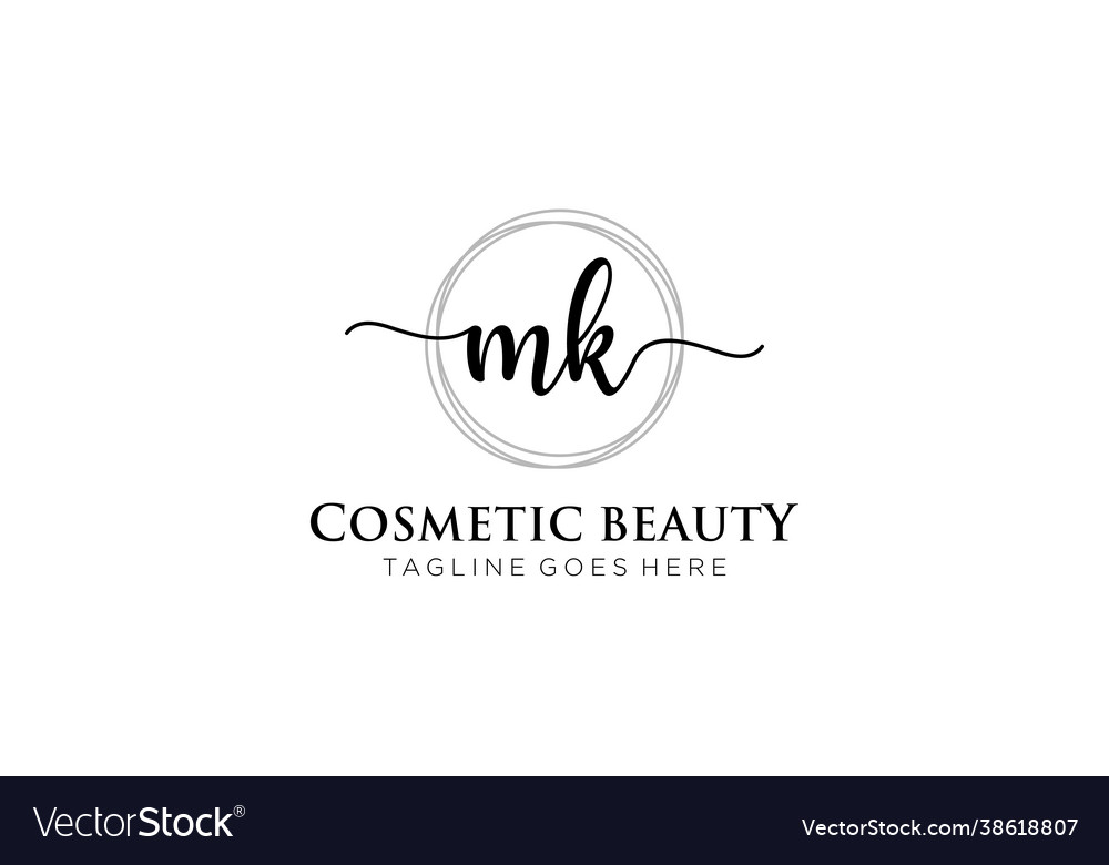 Initial mk feminine logo beauty monogram Vector Image