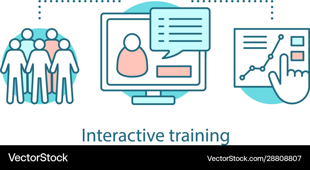 Interactive training concept icon Royalty Free Vector Image
