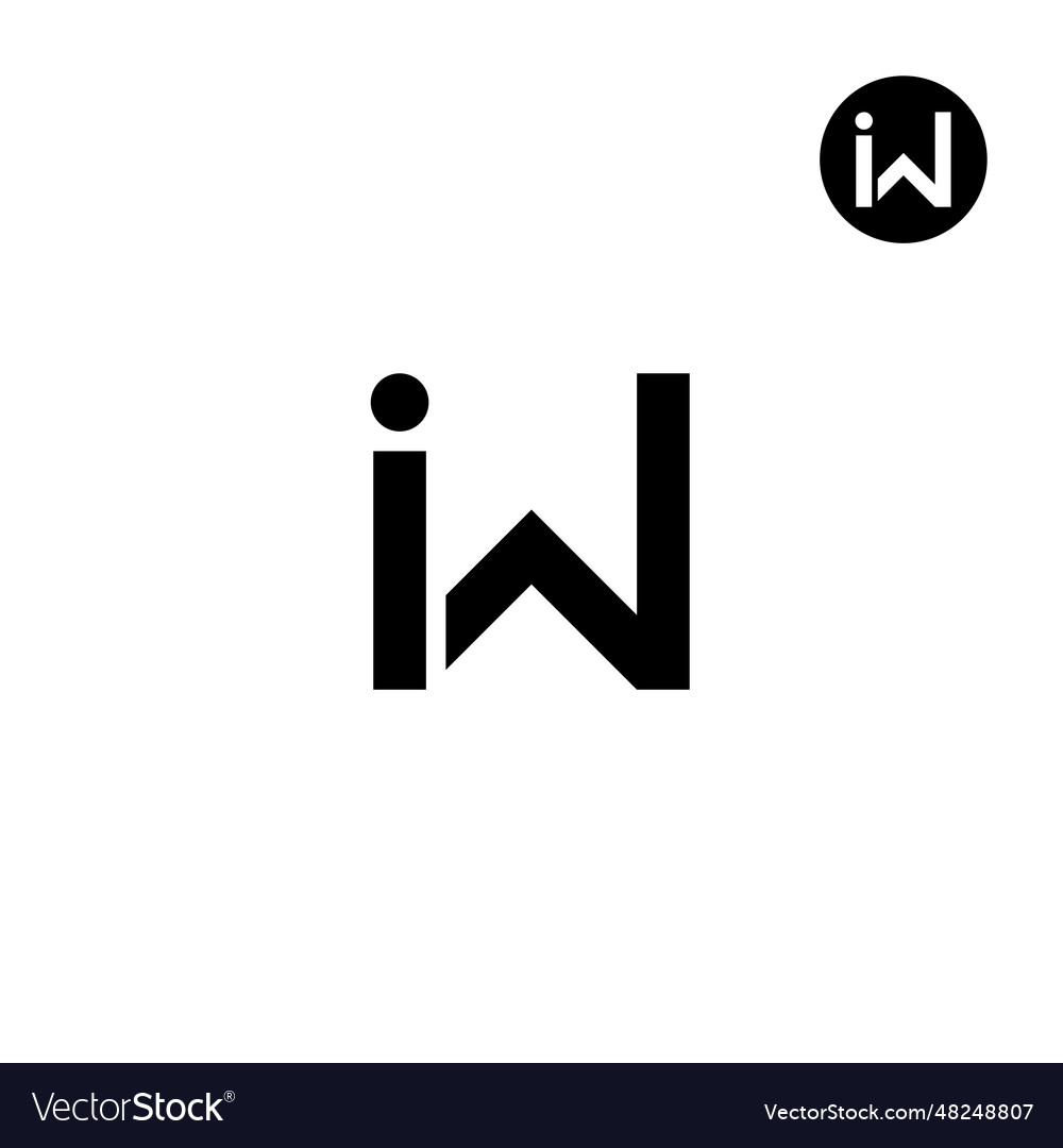 Letter iw wi monogram logo design Royalty Free Vector Image Letter iw wi monogram logo design Royalty Free Vector Image