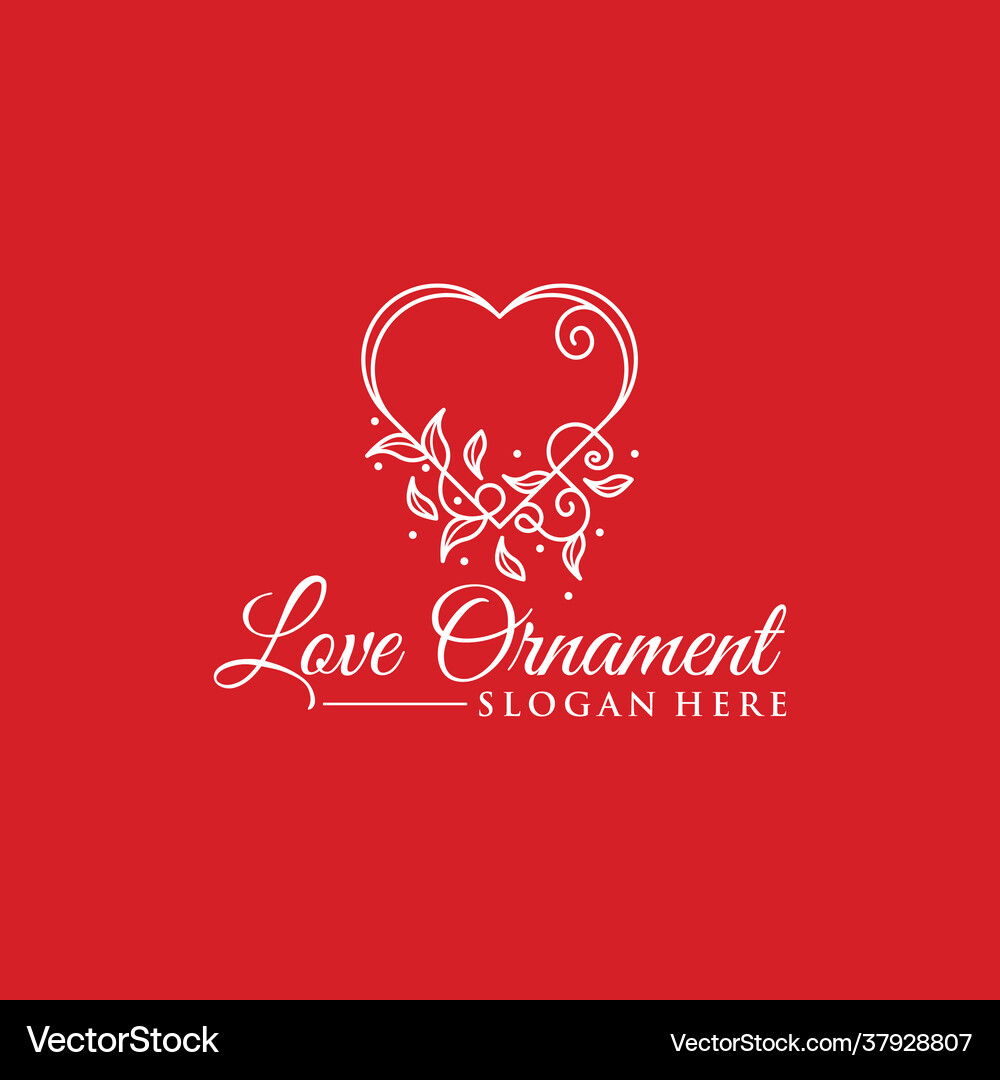 Love ornate flower logo design Royalty Free Vector Image