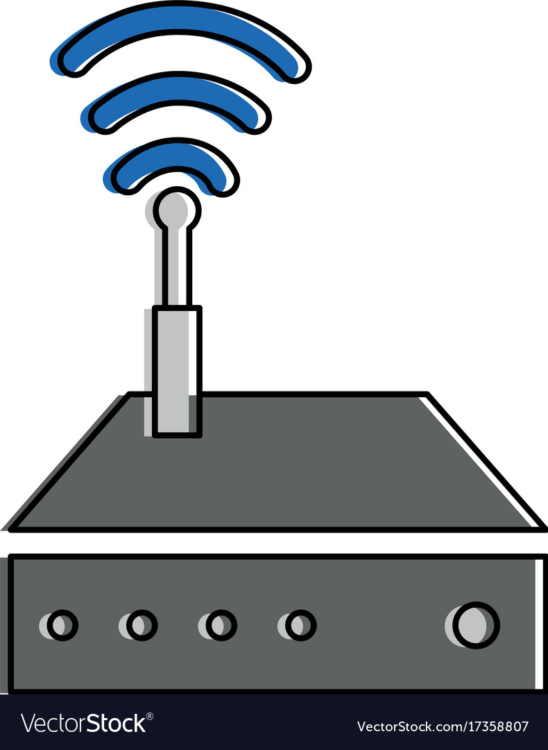 Router wifi isolated icon Royalty Free Vector Image