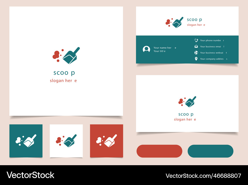 Scoop logo design with editable slogan branding Vector Image