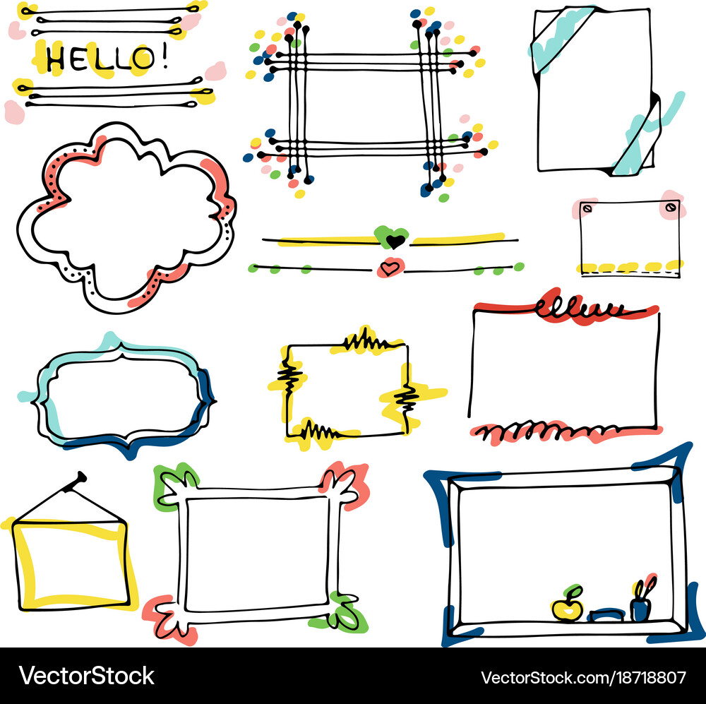 Set Of Hand Drawn Paper Notes Lists In Royalty Free Vector