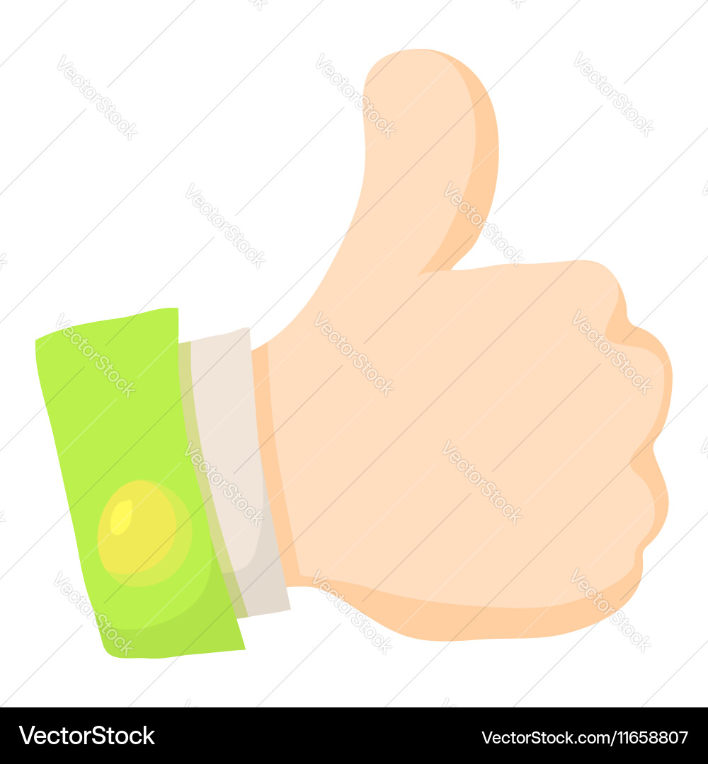 Thumbs up icon cartoon style Royalty Free Vector Image