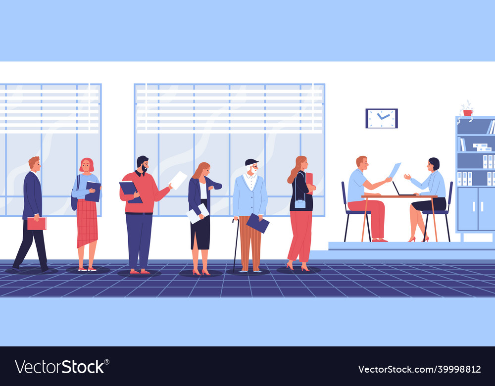 Document service queue composition Royalty Free Vector Image