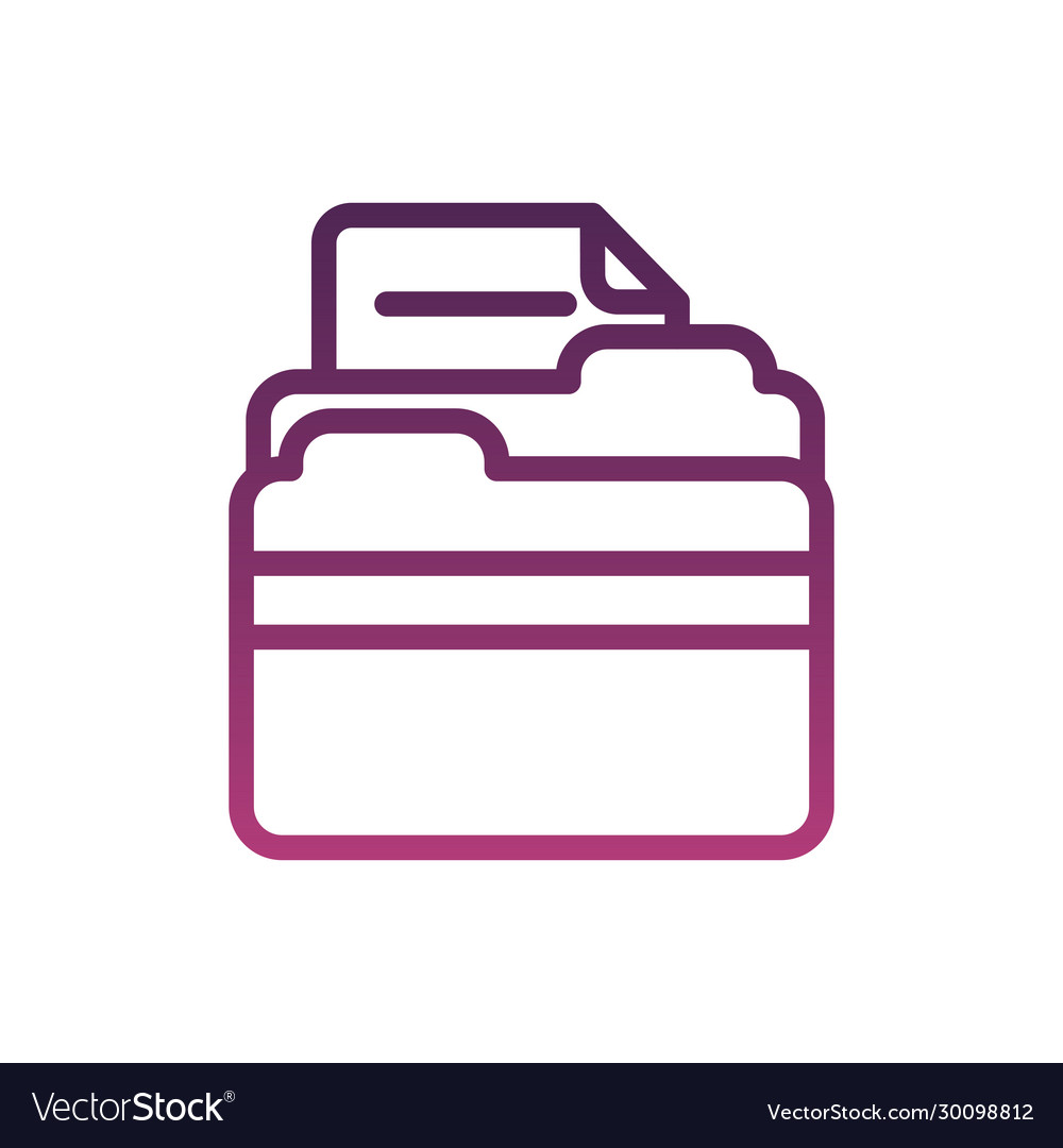 Folder file document line style Royalty Free Vector Image Folder file document line style Royalty Free Vector Image