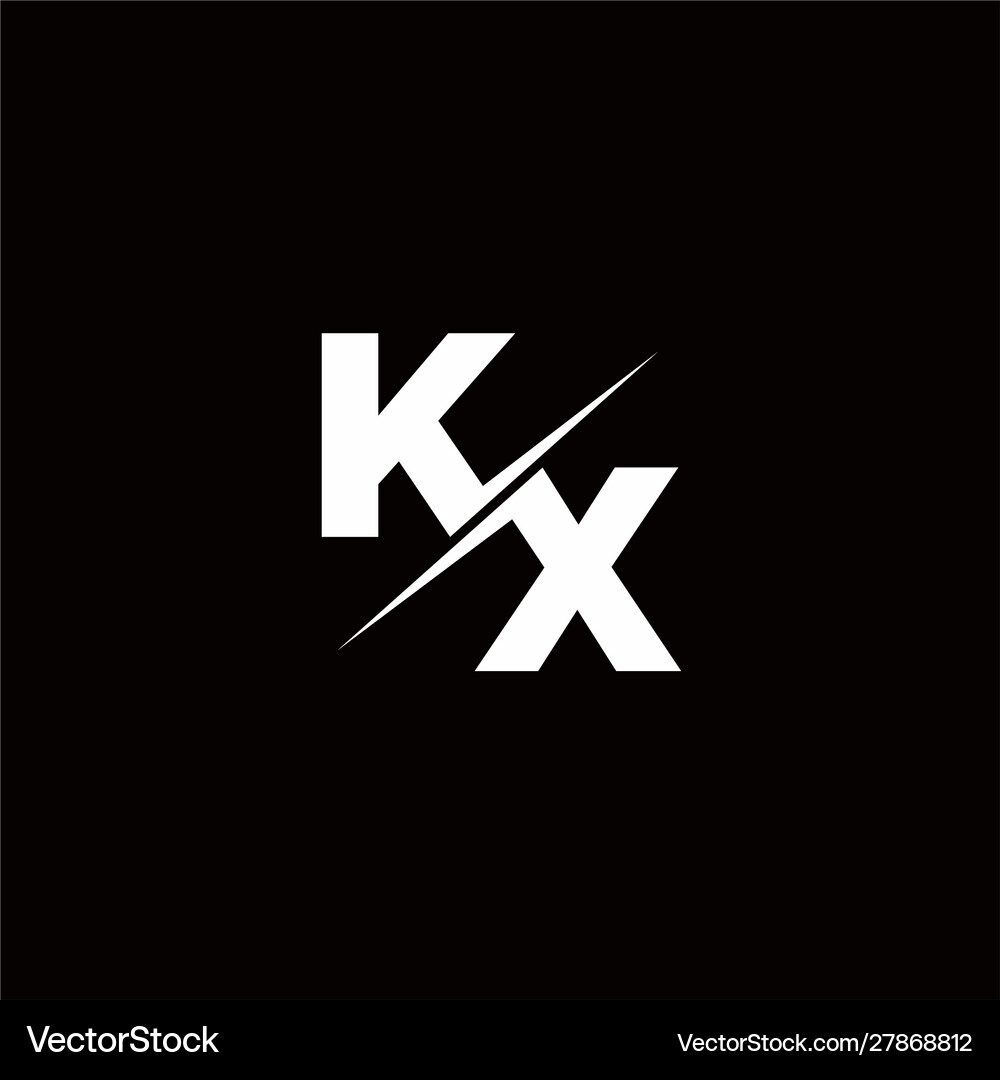 Kx logo letter monogram slash with modern Vector Image