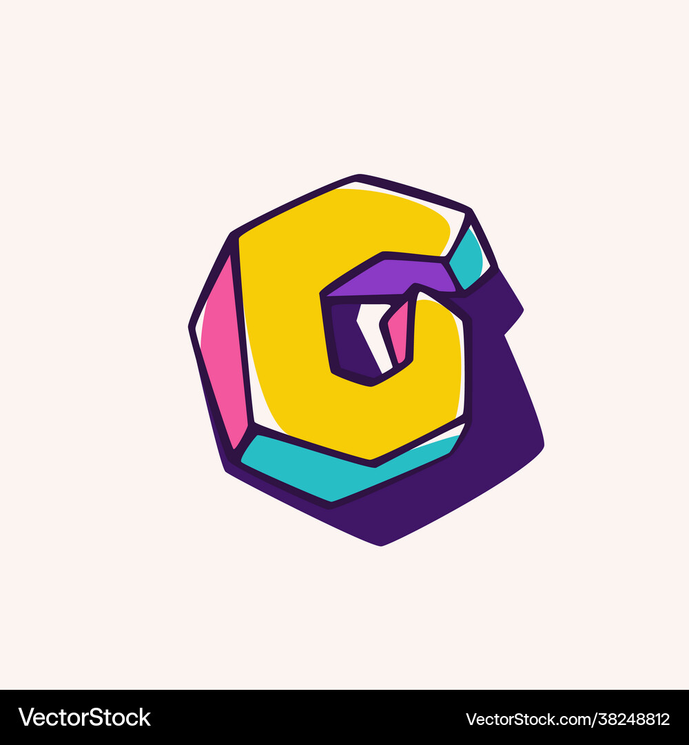 Letter g logo in cubic children style based Vector Image