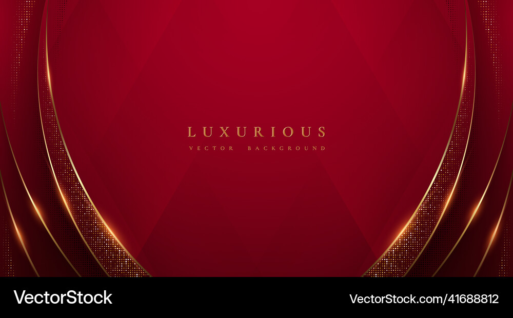 Luxury red background with golden lines Royalty Free Vector