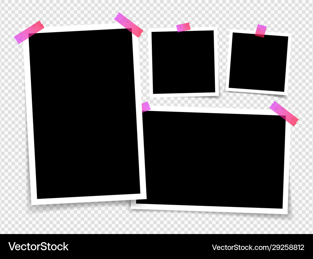 Photo frame isolated on transparent background Vector Image