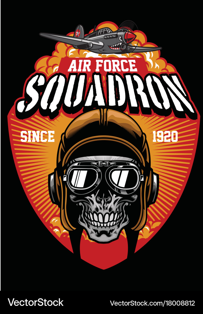 Pilot air force squadron Royalty Free Vector Image