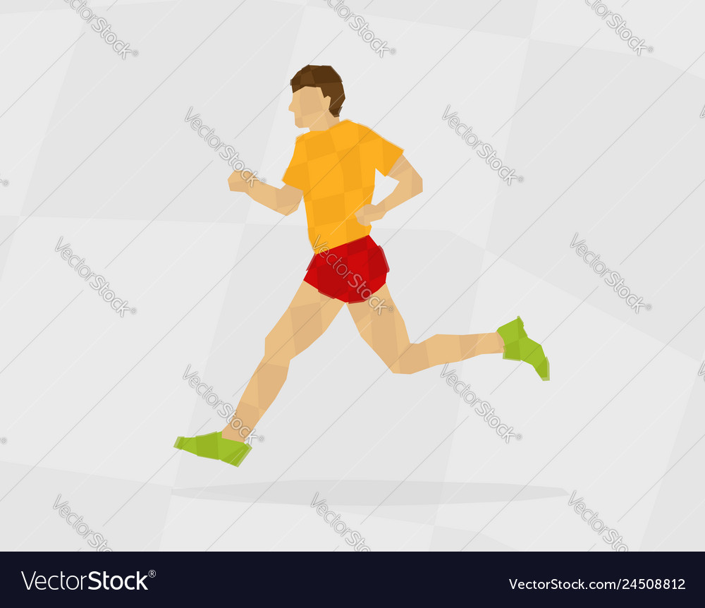 Runner polygon Royalty Free Vector Image - VectorStock