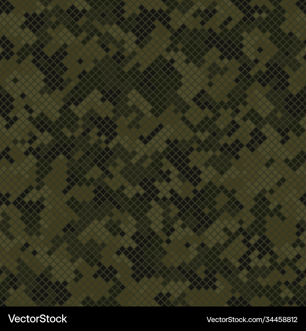 Seamless digital woodland pixel camo texture Vector Image