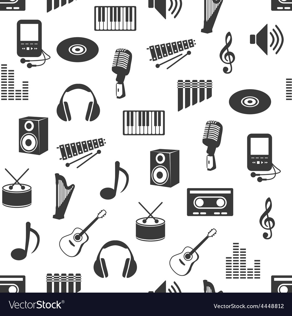 Seamless music pattern Royalty Free Vector Image