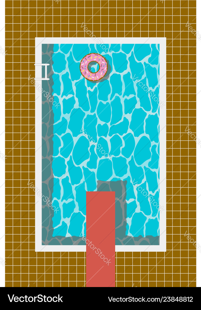 Swimming pool swim ring springboard for jump Vector Image