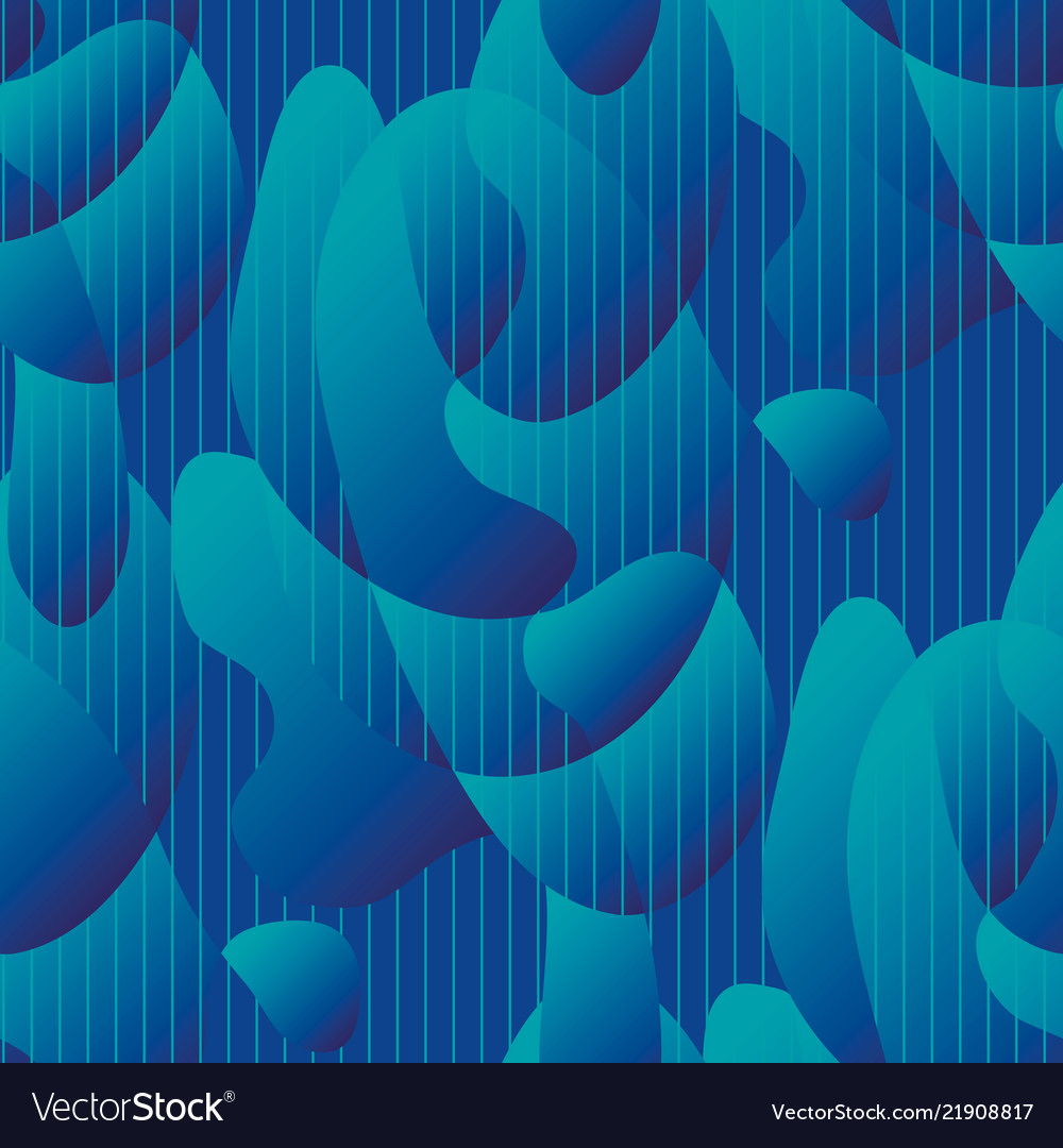Abstract wave fluid blue seamless pattern Vector Image