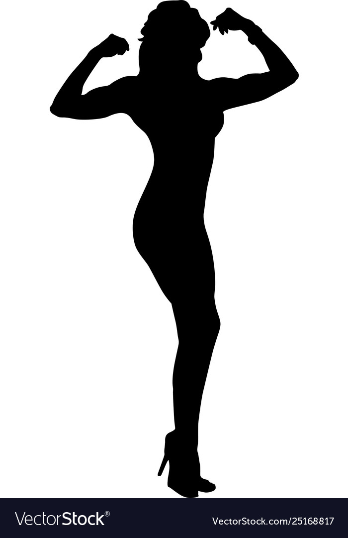Bodybuilding poses silhouette Royalty Free Vector Image