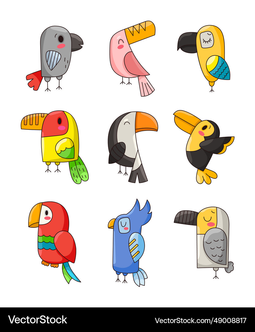 Cheerful Parrot Cartoon Royalty Free Vector Image