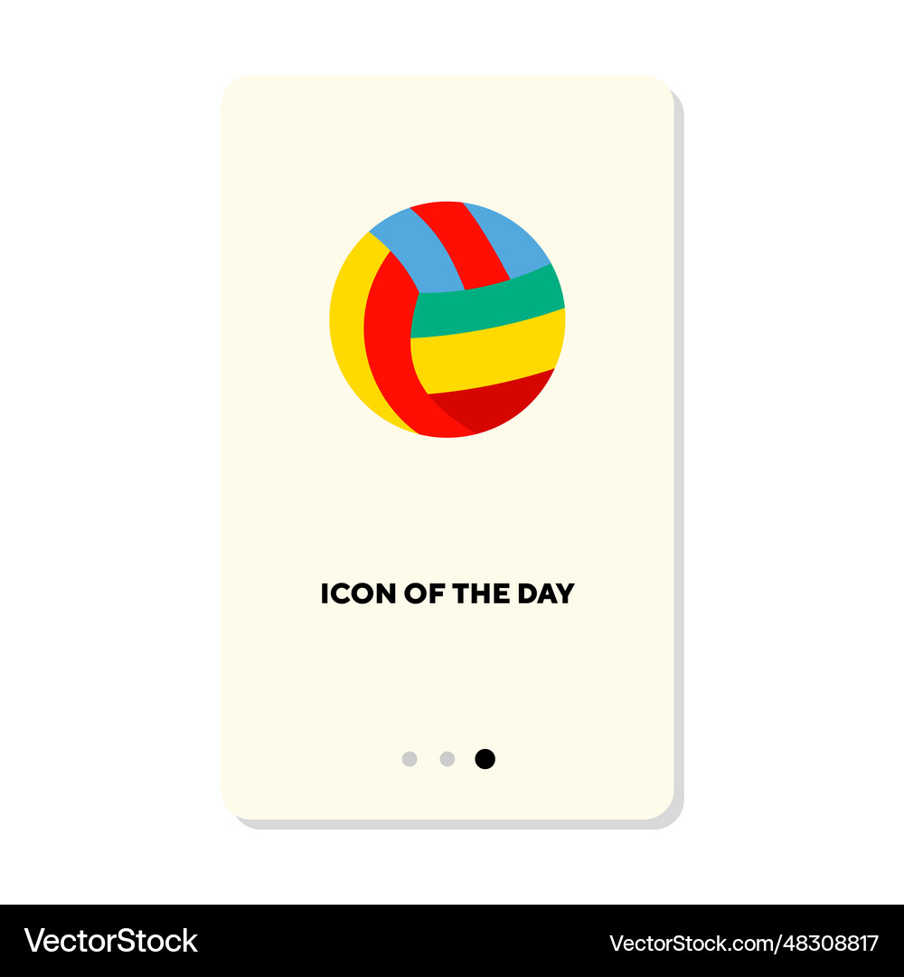 Colorful volleyball flat icon Royalty Free Vector Image