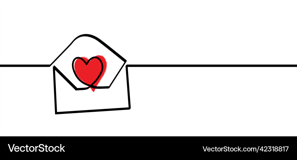 Envelope with red love heart valentine Royalty Free Vector