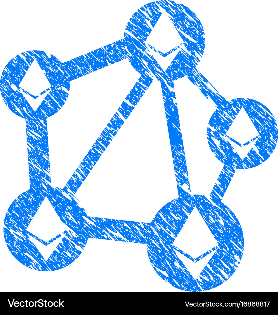 Ethereum network icon grunge watermark Royalty Free Vector