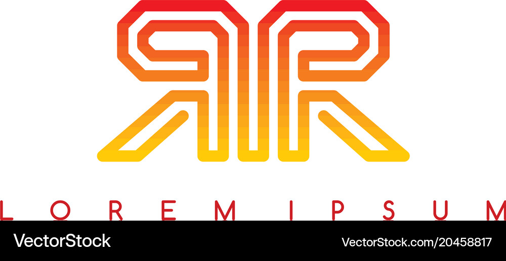 Overlaping sign logo logotype art Royalty Free Vector Image