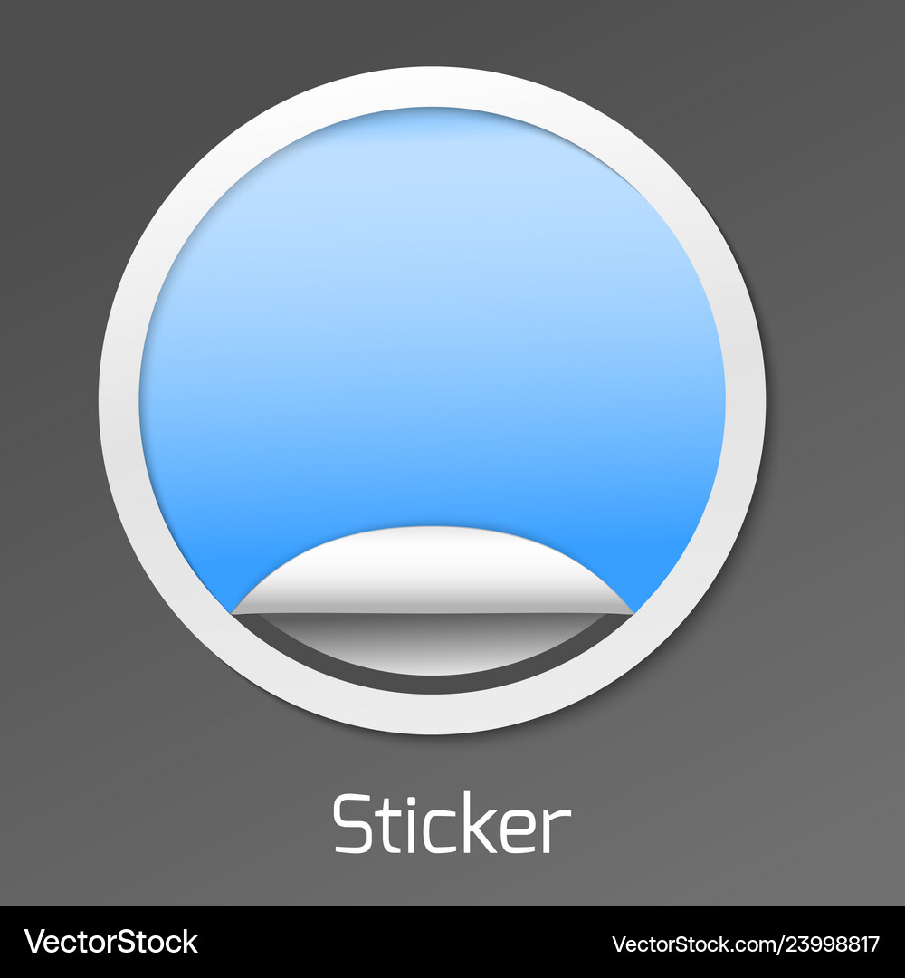 Paper sticker with peel off corner blue Royalty Free Vector