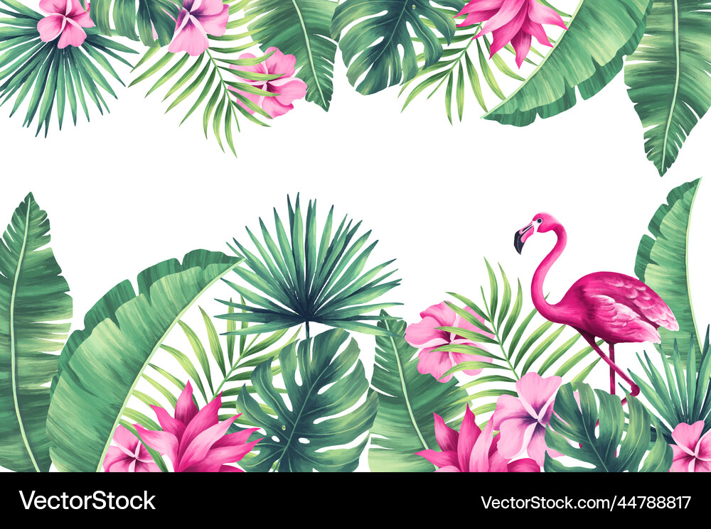 Tropical background with exotic nature design Vector Image