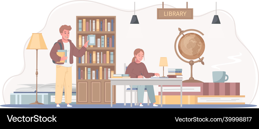 University college cartoon composition Royalty Free Vector