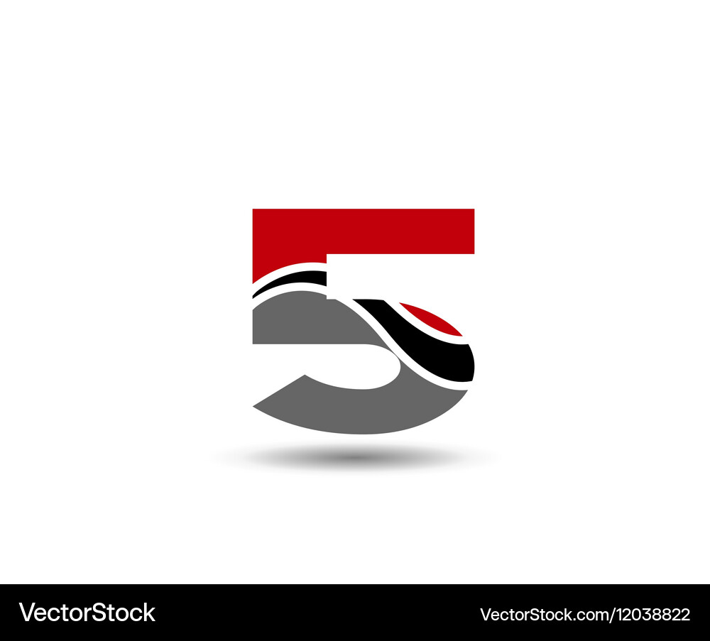 Abstract icons for number 5 logo Royalty Free Vector Image
