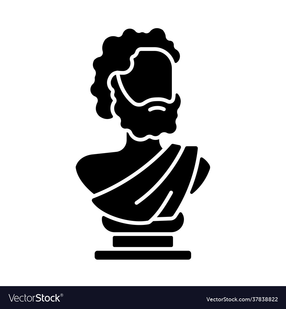 Ancient statue black glyph icon Royalty Free Vector Image