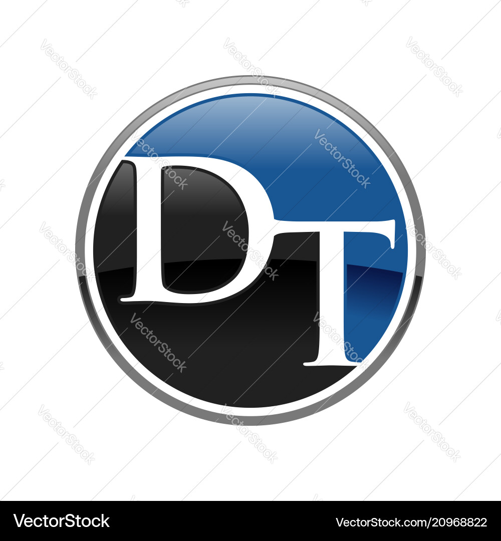 Circle initial dt firm symbol logo design Vector Image