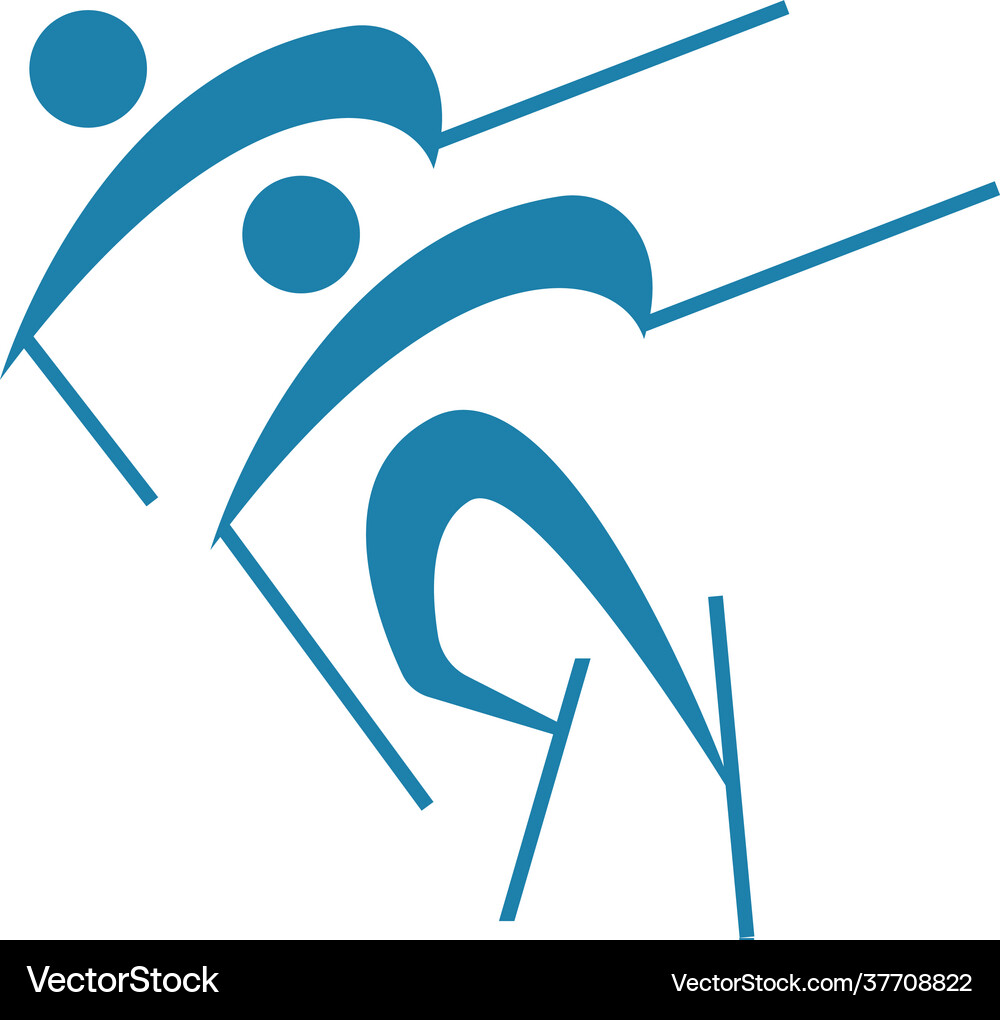 Cross-country skiing icon Royalty Free Vector Image